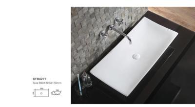 China Rectangular ceramic cabinet wash art basin white color coutertop lavabo no overflow hotel basin for sale