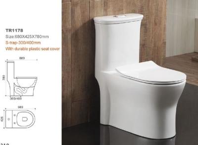 China Hot sale Middle East  Indian exclusive design 4 inch Outlet siphonic one piece toilet trend sanitaryware model for sale