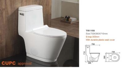 China New design CUPC approved european bathroom ceramic sanitary ware one piece siphonic toilet S trap 1pc WC for sale