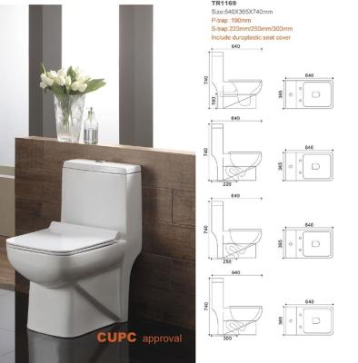 China Trend cheap project upc approved water saving american standard toilet S trap siphonic 1pc WC toilet bowl for sale