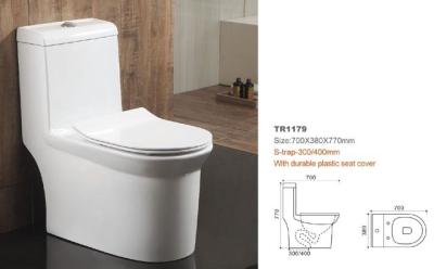 China Trend Ceramic one Piece S- Trap WC Toilet Cupc 1pc toilet bowl made in China low price project toilet for sale