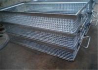 China Rectangular Sterilized Stainless Steel Mesh Basket Smooth Surface With Handles for sale