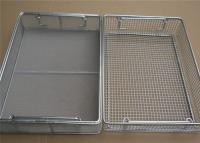 China Sterilization Stainless Steel Wire Mesh Baskets Woven Rectangular Shaped Rust Free for sale