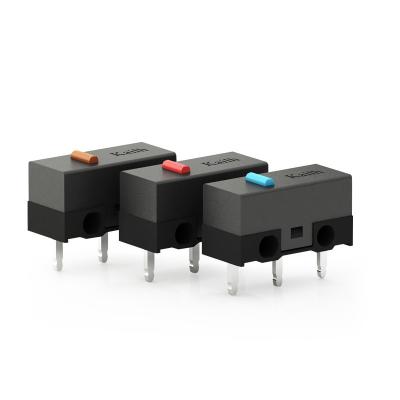 China Kailh 10M 20M 30M cycles Snap In Mini Three Terminal Micro Switch With Different Actuators for sale