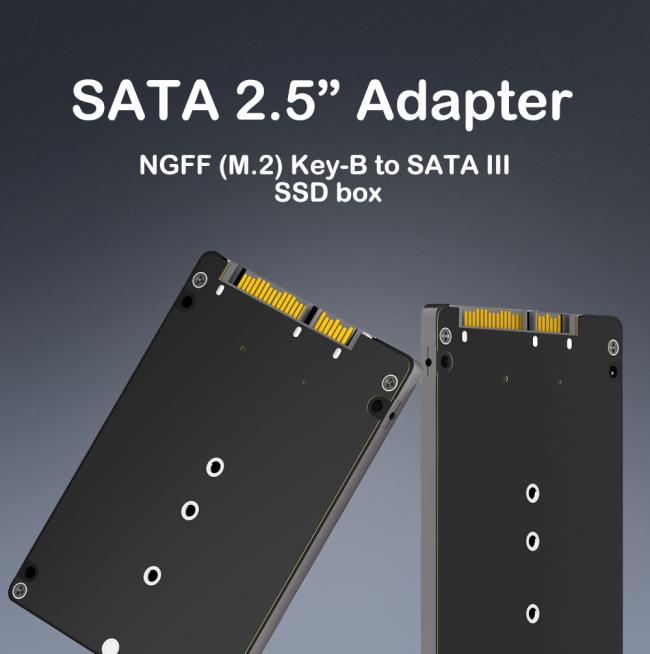 M.2 to SATA adapter front view
