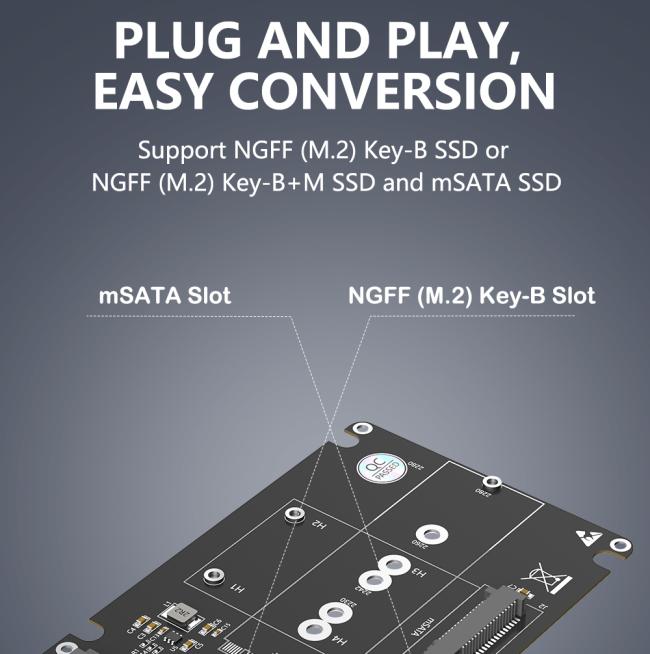 M.2 SSD to SATA3 enclosure with SSD installed