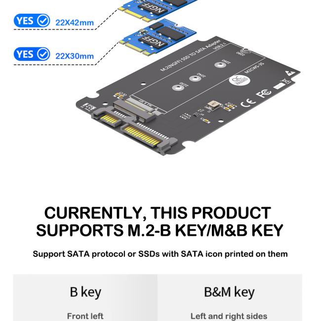 M.2 to SATA adapter in use with laptop