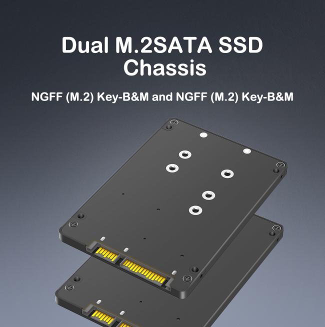Dual M.2 NGFF to SATA III adapter front view