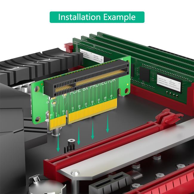 PCI-Express 8X Riser Card connection detail