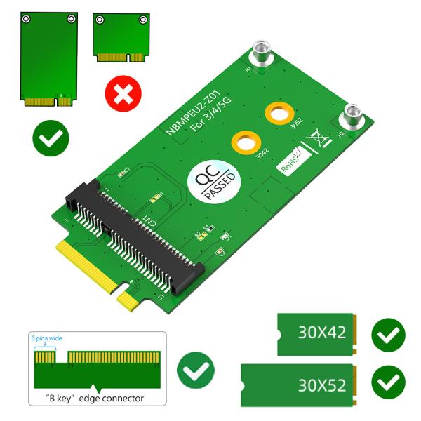 Quality USB M.2 Key B to Mini PCI-E Adapter for 3G 4G 5G Module for sale