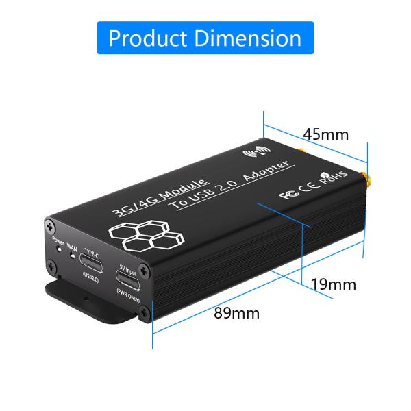 4G Wireless Mini PCI-E verso USB 2.0 TYPE C Adapter ODM