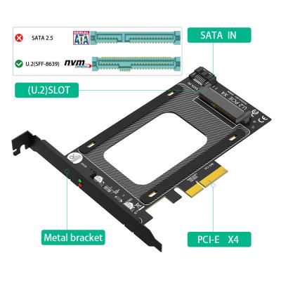 China PCI-E Riser 3.0 4X To U.2 SFF-8639 Adapter SSD To PCI Express Card 2.5