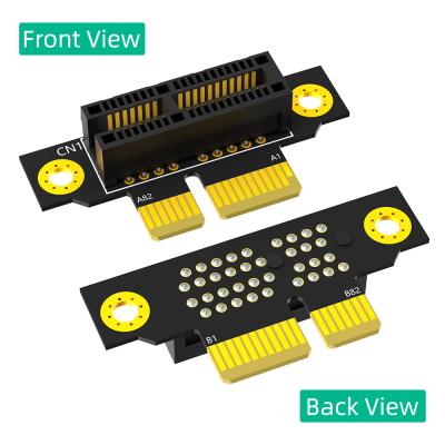 China Reverse 90 Degree PCI-E 3.0 1X Slot To PCIe X1 Adapter Riser Card For 1U Server Case for sale