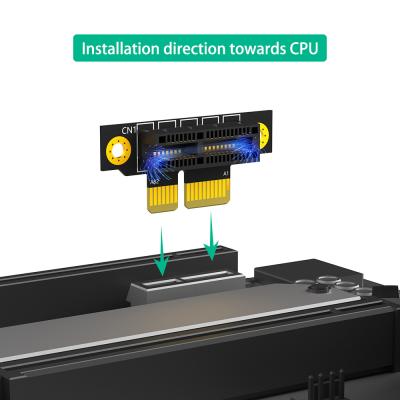 China Reverse 90 Degree PCI-E 3.0 1X Slot To PCIe X1 Adapter Riser Card For 1U Server Case for sale