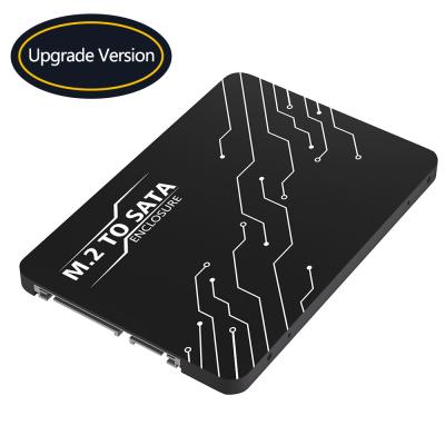 Κίνα Κεφάλαιο SSD M.2 SATA SSD B KEY σε SATA3.0 2.5inch Adapter Converter 7mm Aluminum Case Μαύρο κουτί για 2230 2242 2260 2280 M2 SSD προς πώληση