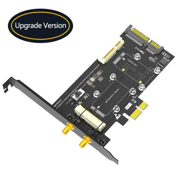 Mini PCI-E a PCI-E 1x e MSATA a SATA3 Adaptore WiFi per 3G 4G LTE Msata SSD