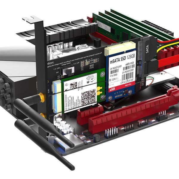 Mini PCI-E a PCI-E 1x e MSATA a SATA3 Adaptore WiFi per 3G 4G LTE Msata SSD
