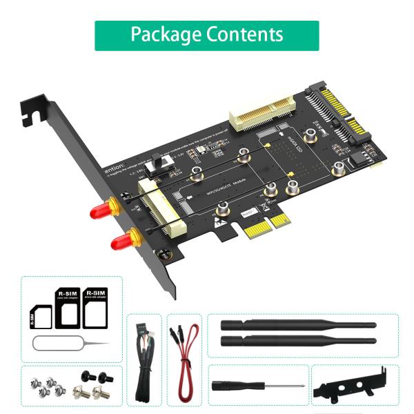 Mini PCI-E a PCI-E 1x e MSATA a SATA3 Adaptore WiFi per 3G 4G LTE Msata SSD