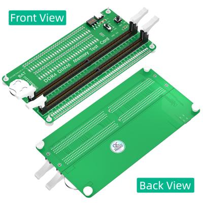 China Desktop Computer Motherboard Memory Slot 2x DDR4 DIMM Memory RAM Test Diagnosis Adapter With LED Indicators Long Latch Test Card for sale