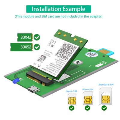 China NGFF(M.2) B-key Module To USB Adapter With SIM Card Slot For WWAN/LTE/4G Module Wireless Network Card Adapter for sale