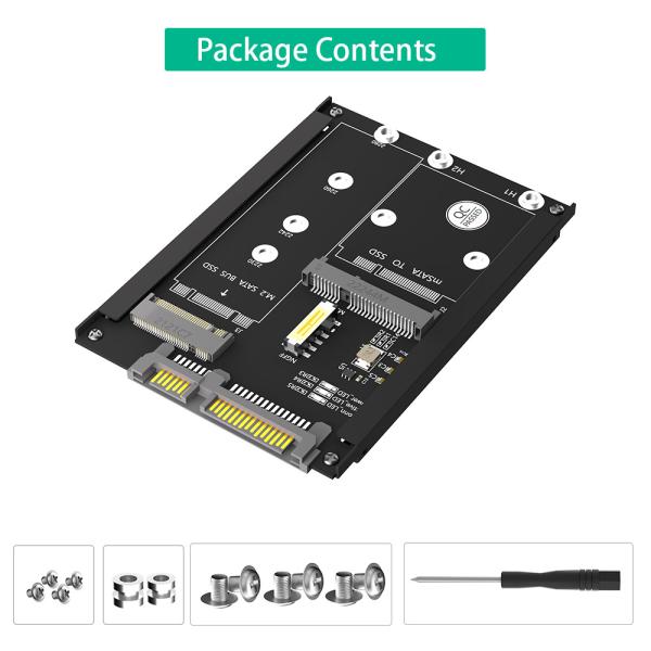 2 en 1 Combine M.2 NGFF Key B & MSATA SSD à SATA3 Adaptateur intégration transparente