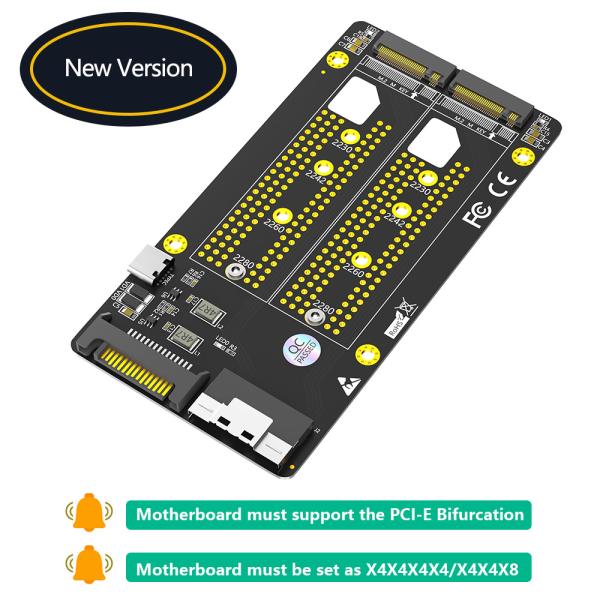 È richiesta una scheda madre a bifurcazione PCIe con doppia 2X M.2 NVME SSD a Slimline SFF-8654 8X Adapter