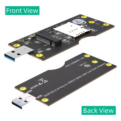 Cina Collegatore USB 3.0 Tipo-A a M.2 NGFF Key-B Wireless Adapter Card 1 slot SIM standard per modulo GSM modem 5G 4G LTE WWAN in vendita