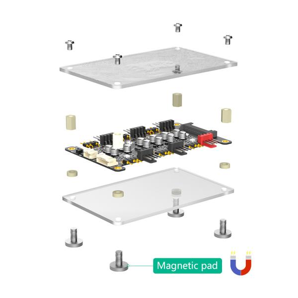 12 ports 3Pin DC 5V ARGB et 12V 4Pin PWM Fan Hub Breakout Board avec câble d'extension 5V ARGB et 12V PWM DC Fan Hub avec boîtier acrylique et échec magnétique pour contrôleur LED 5V 3Pin ASUS / MSI