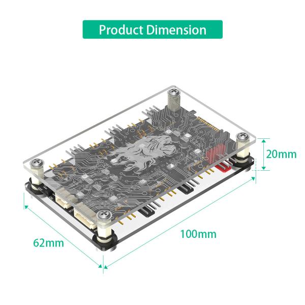12 ports 3Pin DC 5V ARGB et 12V 4Pin PWM Fan Hub Breakout Board avec câble d'extension 5V ARGB et 12V PWM DC Fan Hub avec boîtier acrylique et échec magnétique pour contrôleur LED 5V 3Pin ASUS / MSI