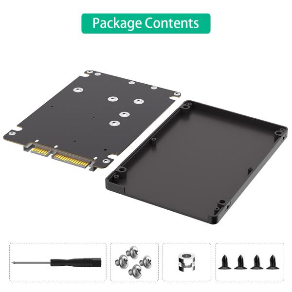 Full-size NGFF M.2 B Key/mSATA SSD a 2.5 SATA3 Adapter 2 in 1 con involucro in plastica
