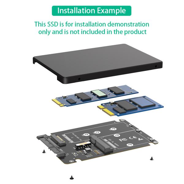 Full-size NGFF M.2 B Key/mSATA SSD a 2.5 SATA3 Adapter 2 in 1 con involucro in plastica