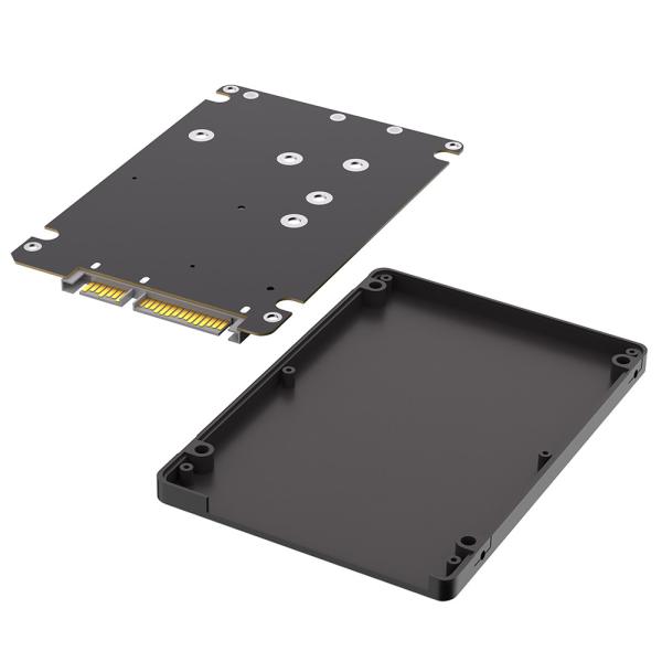 Full-size NGFF M.2 B Key/mSATA SSD a 2.5 SATA3 Adapter 2 in 1 con involucro in plastica