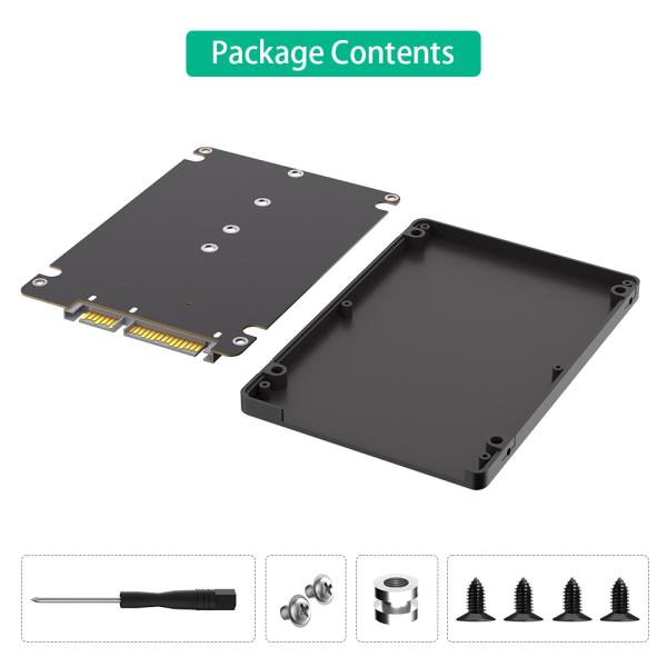 M.2 SSD a 2.5 SATA Contenitore, B & M Key SATA SSD Converter a 2.5 Inch SATA 3.0 Card con custodia in plastica da 7 mm