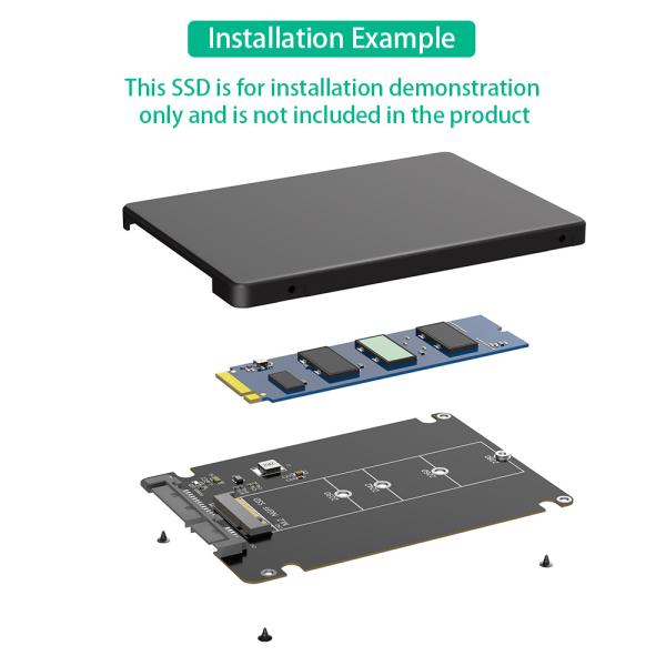 M.2 SSD a 2.5 SATA Contenitore, B & M Key SATA SSD Converter a 2.5 Inch SATA 3.0 Card con custodia in plastica da 7 mm
