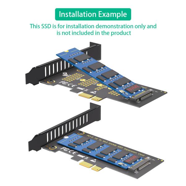 M.2 NVMe SSD NGFF TO PCIE X1 scheda di adattamento M Scheda di interfaccia chiave Supporto PCI Express 3.0 x1 Supporto NVMe SSD 2230-2242-2260-2280 Dimensione