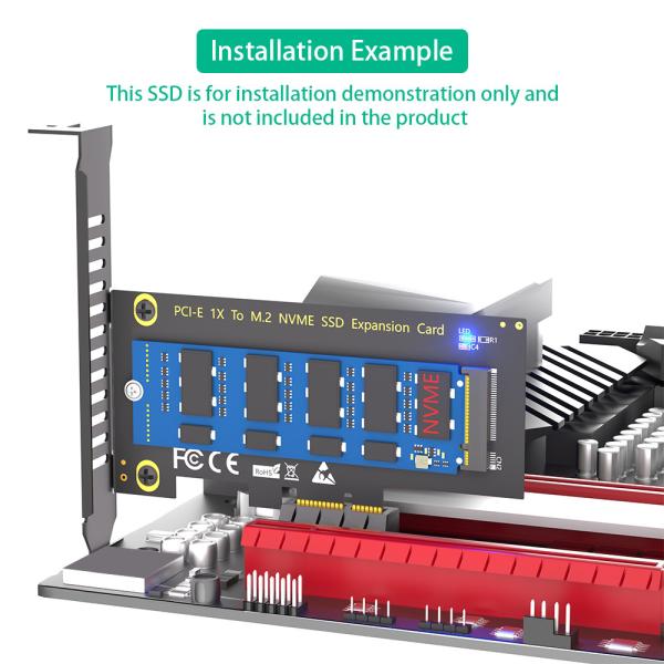 M.2 NVMe SSD NGFF TO PCIE X1 scheda di adattamento M Scheda di interfaccia chiave Supporto PCI Express 3.0 x1 Supporto NVMe SSD 2230-2242-2260-2280 Dimensione
