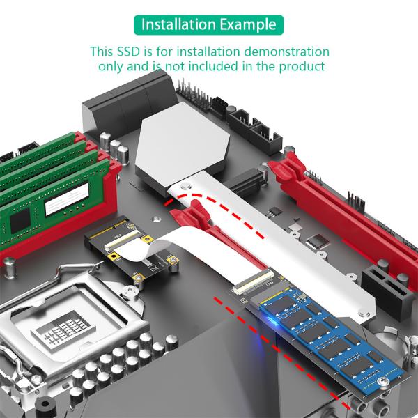 NGFF (M.2) Key M NVME SSD to Mini PCI-e Adapter with FFC Cable