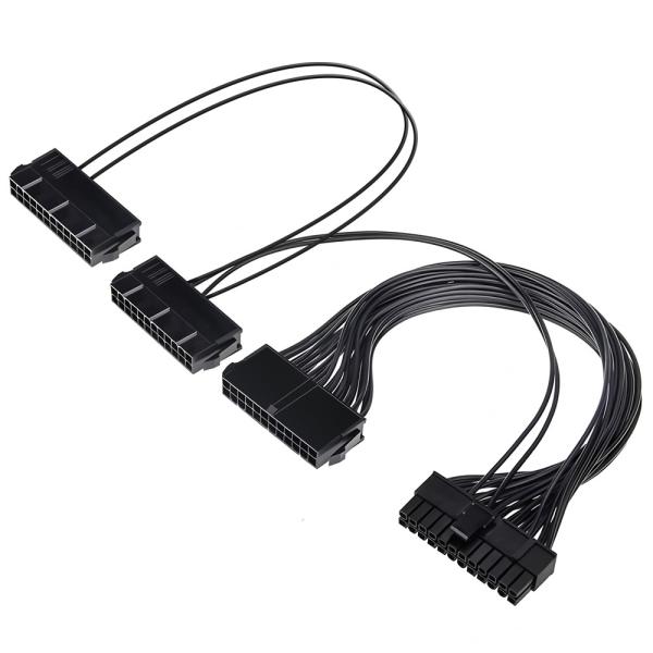 ATX 24 Pin Maschio 1 a 3 porte Femminile alimentazione alimentare PSU Splitter cavo da uno a due, accendendo una fonte di alimentazione può simultaneamente guidare e sincronizzare due fonti di alimentazione per avviare