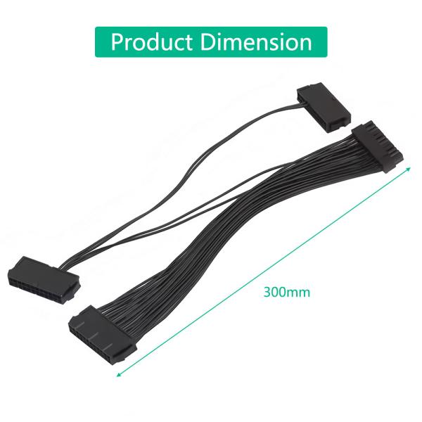 ATX 24 Pin Maschio 1 a 3 porte Femminile alimentazione alimentare PSU Splitter cavo da uno a due, accendendo una fonte di alimentazione può simultaneamente guidare e sincronizzare due fonti di alimentazione per avviare