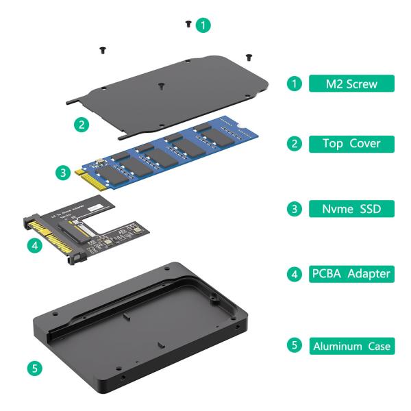Quality New Version M.2(NGFF) NVMe SSD to U.2 (SFF-8639) 2.5" SSD Adapter , Convert M.2 for sale