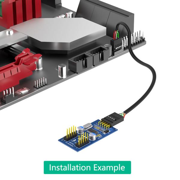Cavo di estensione USB 2.0 9Pin Maschio da 1 a 2 Femminile per scheda madre