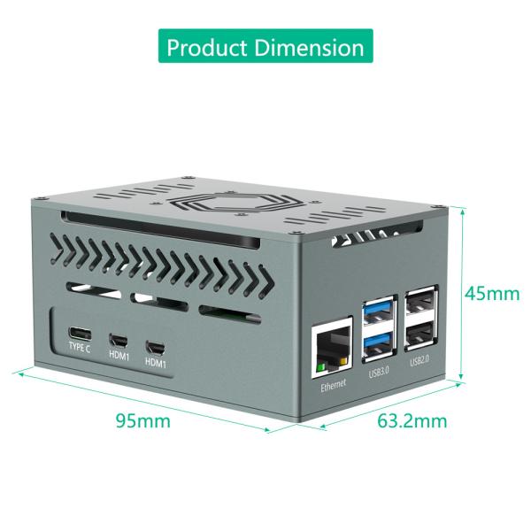 Quality Raspberry Pi 5 Aluminum Case with 4010 PWM Fan and Copper Heatsinks Support for sale