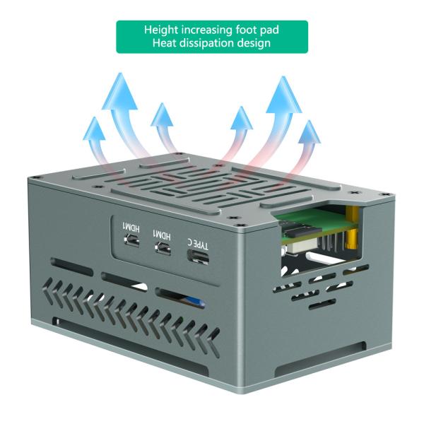Quality Raspberry Pi 5 Aluminum Case with 4010 PWM Fan and Copper Heatsinks Support for sale