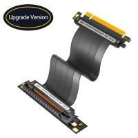 Quality PCIE 4.0 Extension Cable, Black 16x Shielded High Speed GPU Riser Cable with PCI for sale