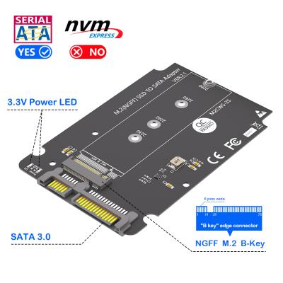 중국 M.2 키 B에서 SATA III SSD 어댑터 2.5 인치 장치 판매용