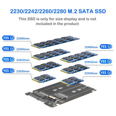 중국 듀얼 M.2 NGFF Key B to SATA III SSD 확장 어댑터 판매용