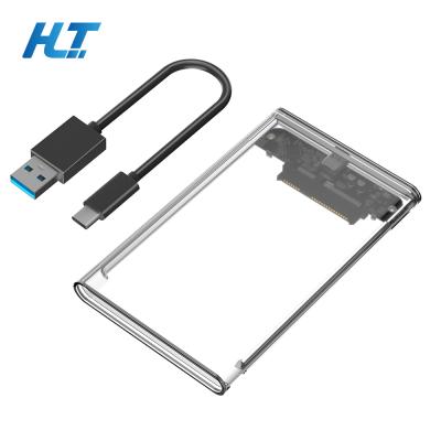 China 2.5 Inch Transparent SATA HDD Case USB 3.0 External Enclosure for sale