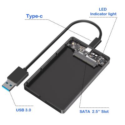 China Tragbares USB 3.0 Typ-C SATA HDD SSD Gehäuse zu verkaufen
