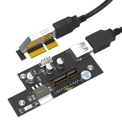 China PCI-E 1X to 16X Riser Card Extender 22cm with Magnetic Foot Pads for sale