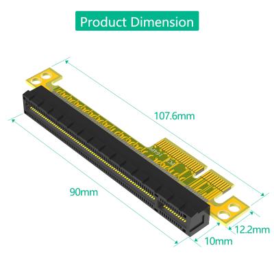 China PCI-E 4X to 16X Riser Card 107.6mm for Laptop PCI Express 3.0 for sale
